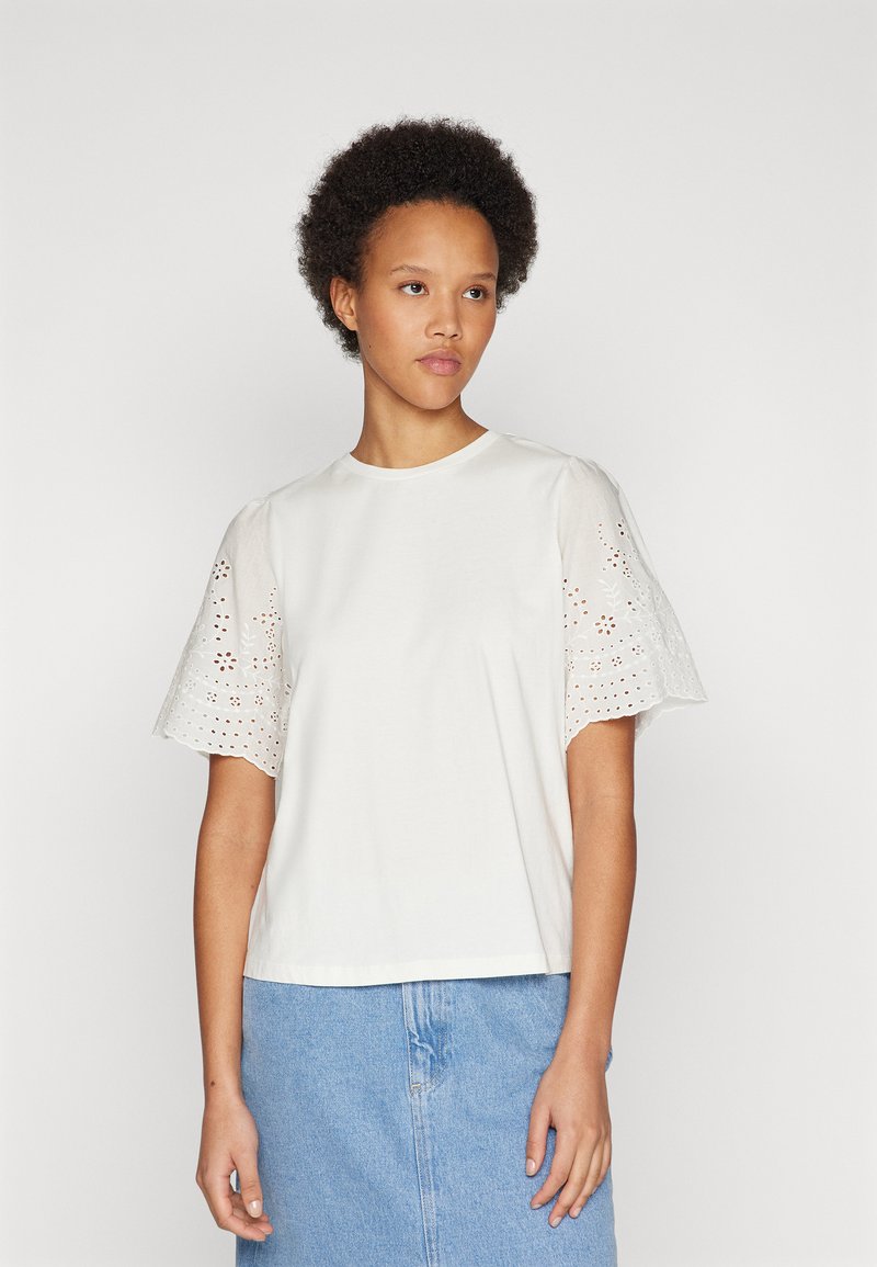 YAS YASLEX TOP SLEEVES - T-Shirt basic - star white/weiß - Zalando.ch