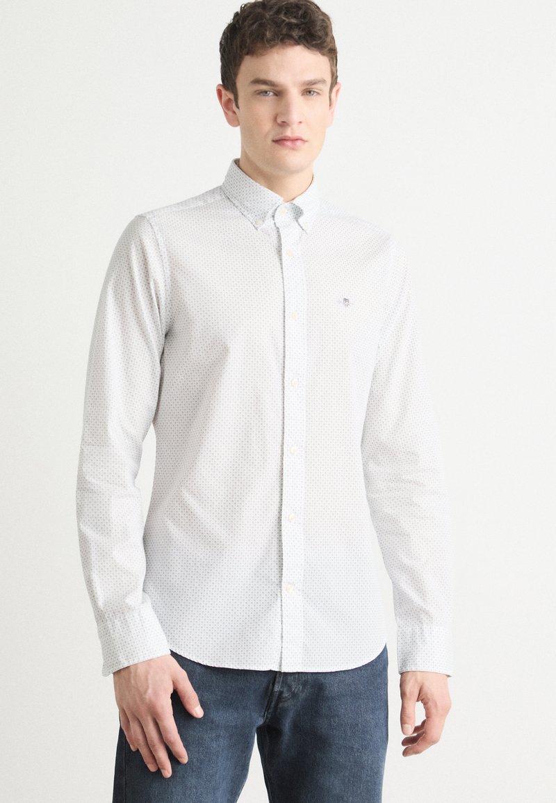 GANT MICRO PRINT SHIRT - Shirt - eggshell/off-white - Zalando.co.uk