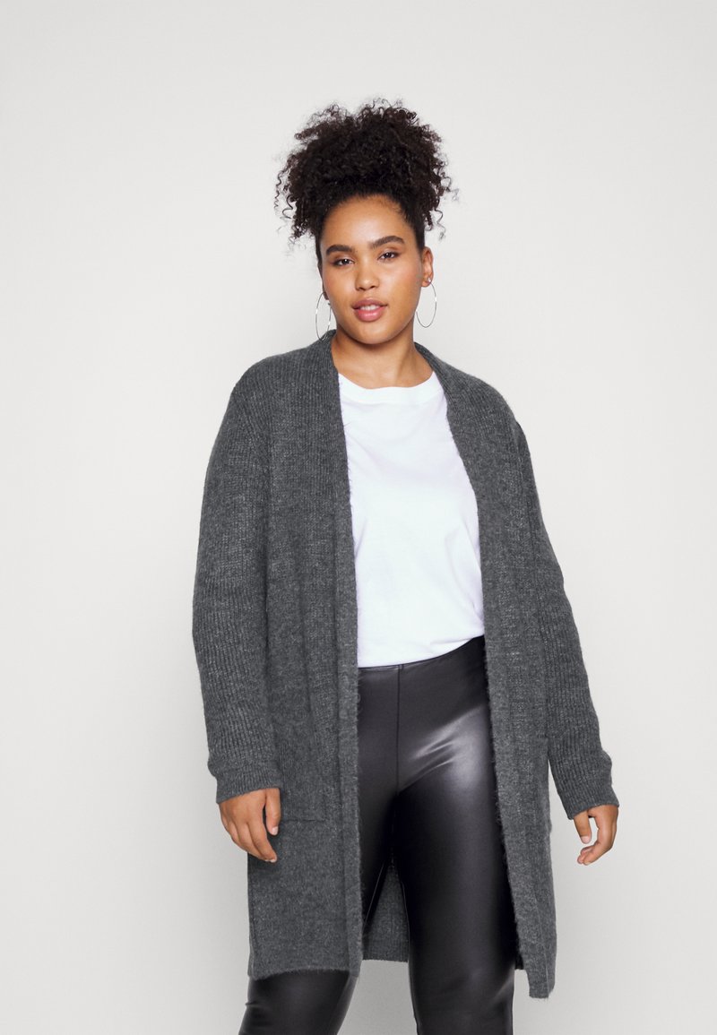 only-curve-oncjade-cardigan-cardigan-dark-grey-mottled-dark-grey