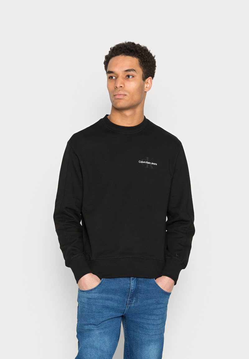 Calvin Klein Jeans Monogram Logo Crew Neck Sweatshirt Black