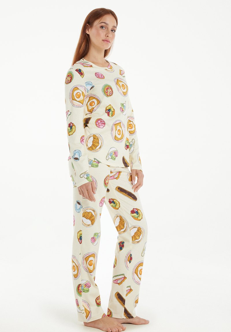Tezenis BREAKFAST PATTERN LONG - Nachtwäsche Set - stampa breakfast ...