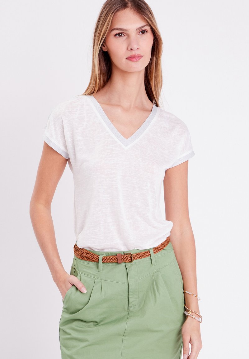 Cache Cache MIT KURZEN ÄRMELN - Camiseta básica - ecru/crema - Zalando.es