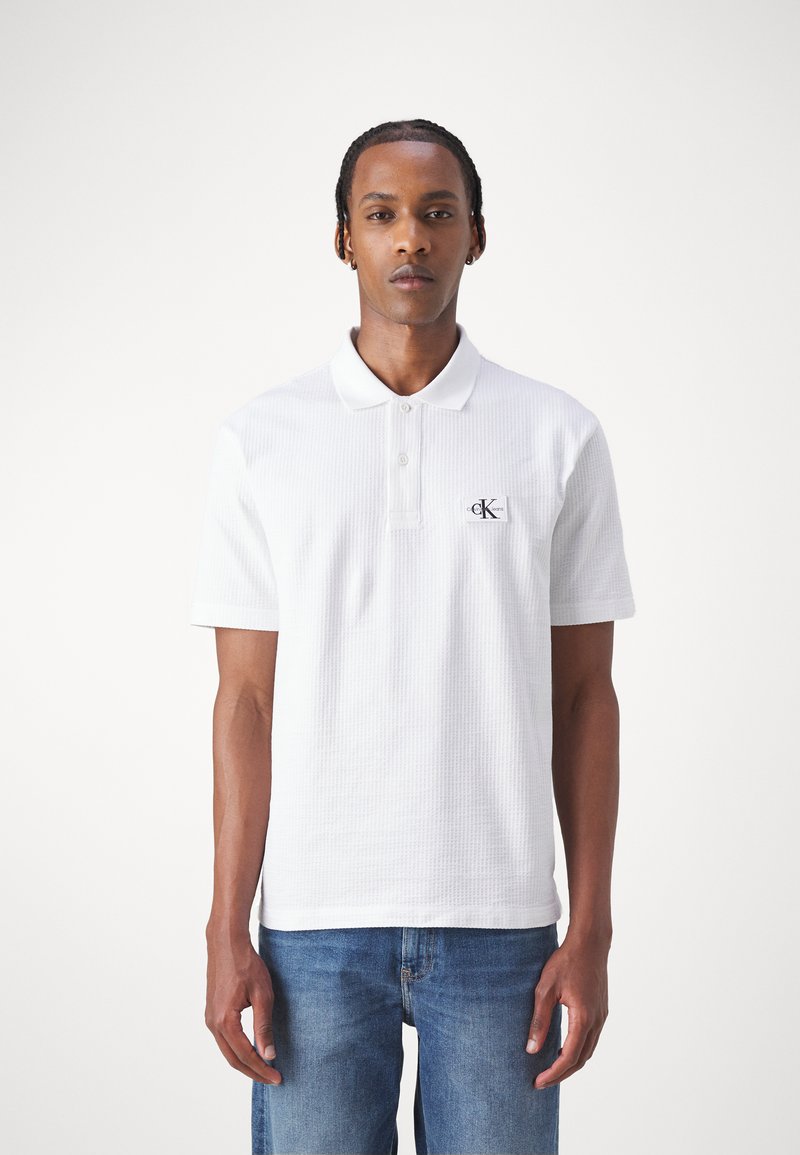 Calvin Klein Jeans TEXTURE - Polo shirt - bright white/white - Zalando.ie
