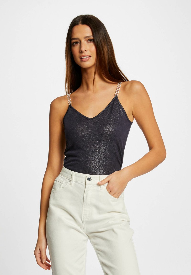 Morgan THIN STRAPS WITH CHAINS - Top - dark blue/dunkelblau - Zalando.de
