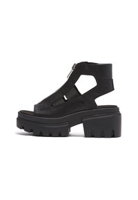 Timberland EVERLEIGH GLADIATOR - Platform sandals - black full grain ...