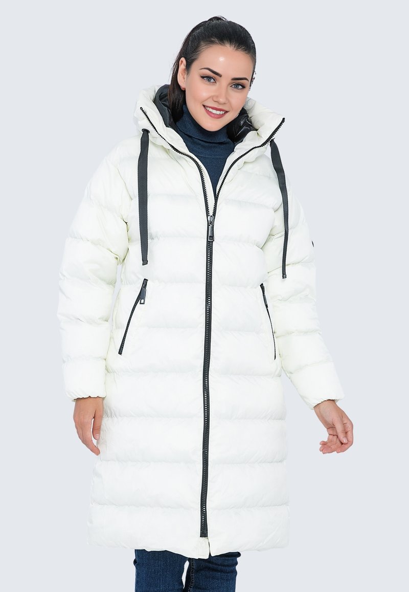 Basics and More OODED PUFFER - Winter coat - off white/off-white ...