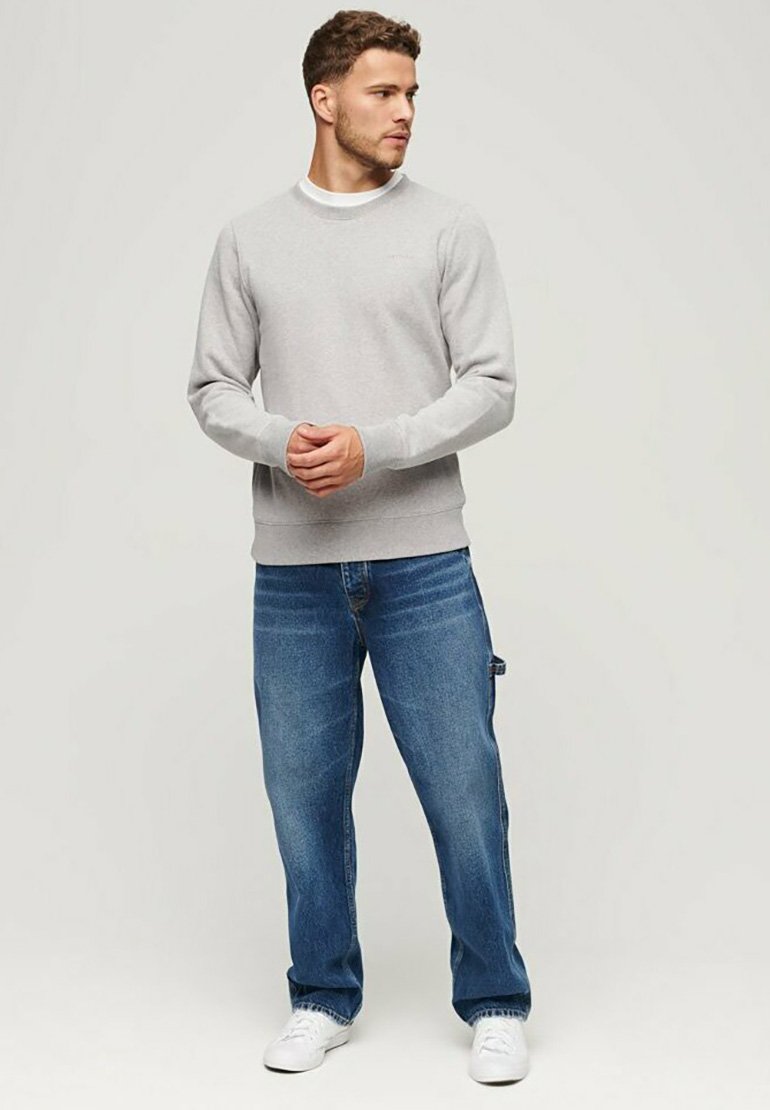 Superdry VINTAGE WASHED - Sweater - college grey marl/grijs - Zalando.nl