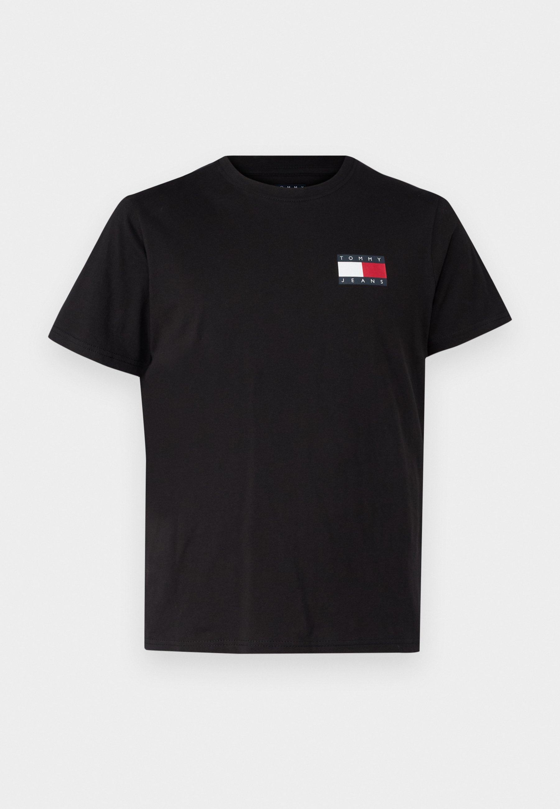 Tommy Jeans ESSENTIAL FLAG TEE T Shirt basic black schwarz Zalando