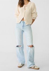 Stradivarius Cardigan - mottled beige - (Pre-owned) - Zalando