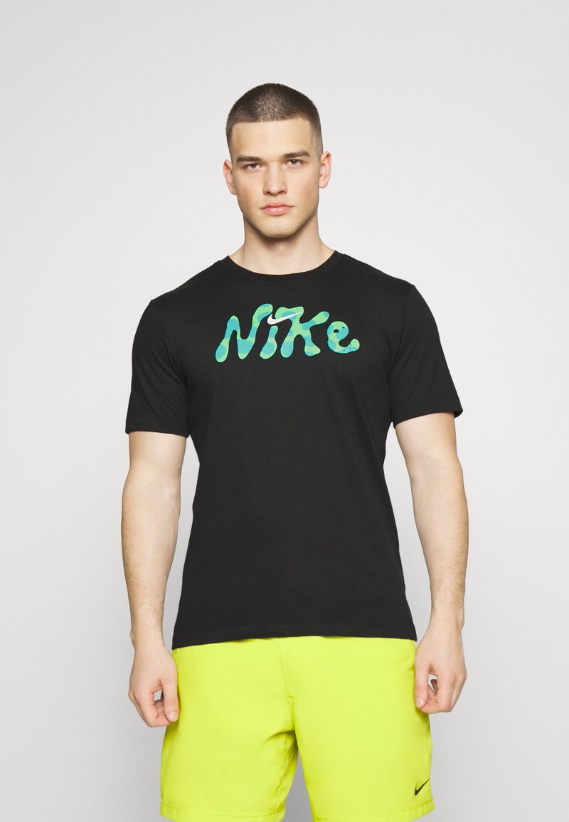 Nike Performance Tee Dye Sport T Shirt Black Schwarz Zalando At