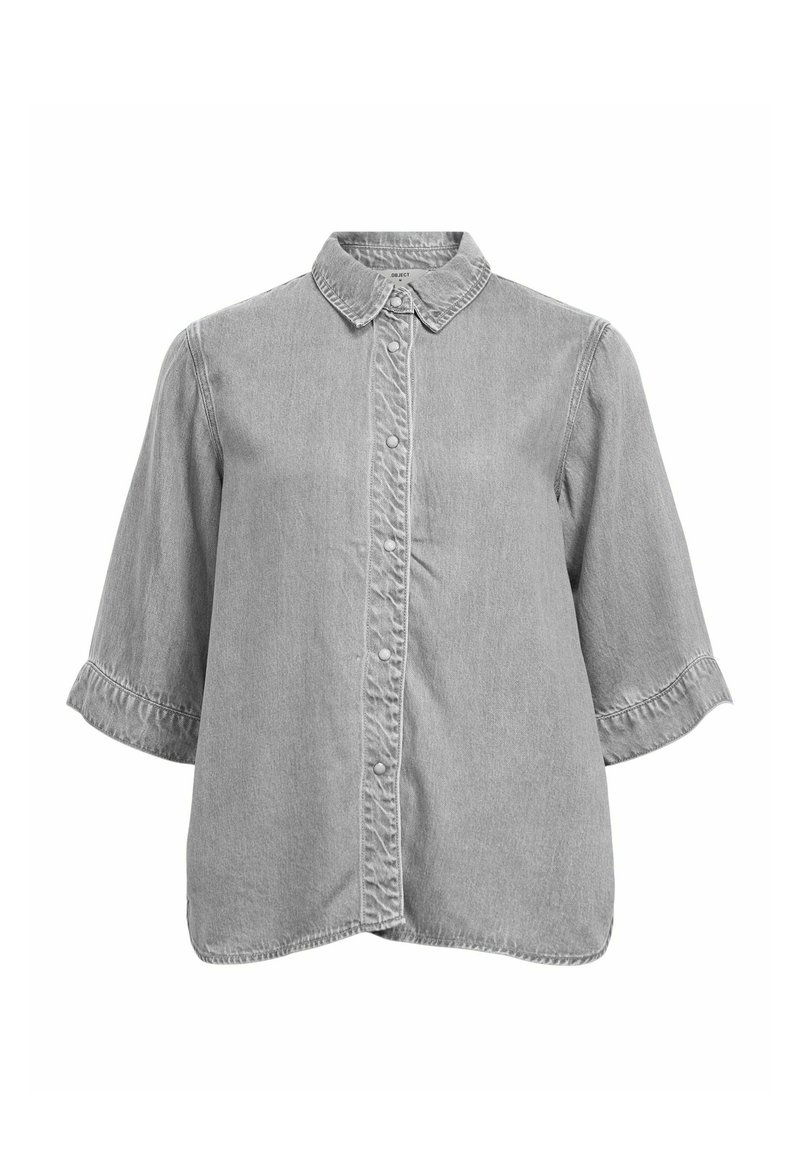 Object Skjortebluse - light grey denim/grå denim - Zalando.no