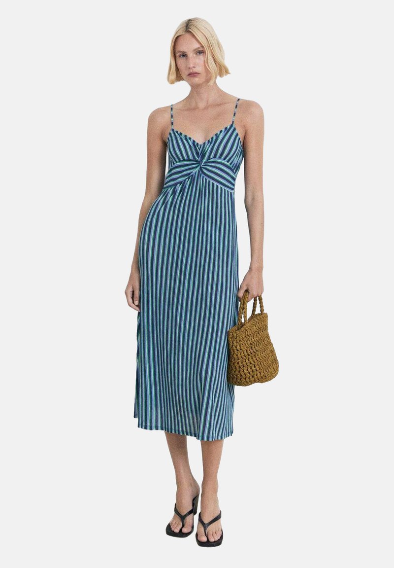 Mango STRIPED - Freizeitkleid - dark blue/dunkelblau - Zalando