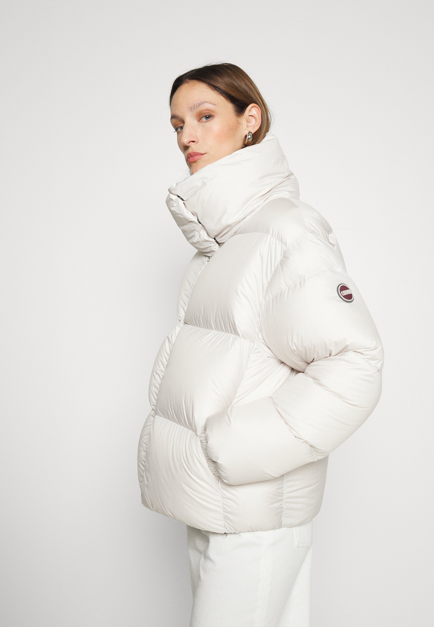 Ladies white down jacket store
