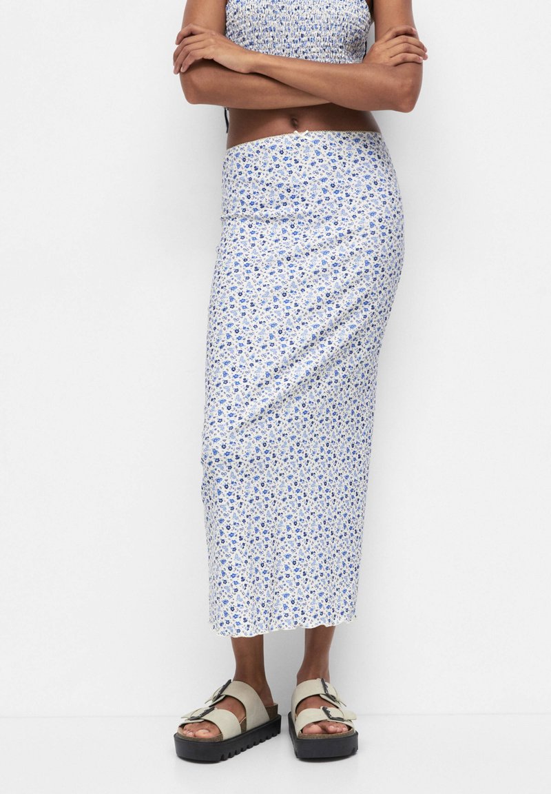 PULL&BEAR LONG FLORAL - Gonna lunga - blue/blu - Zalando.it