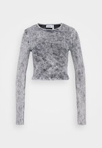 Weekday MIND CROP - Bluză cu mânecă lungă - black/grey denimwash/negru ...
