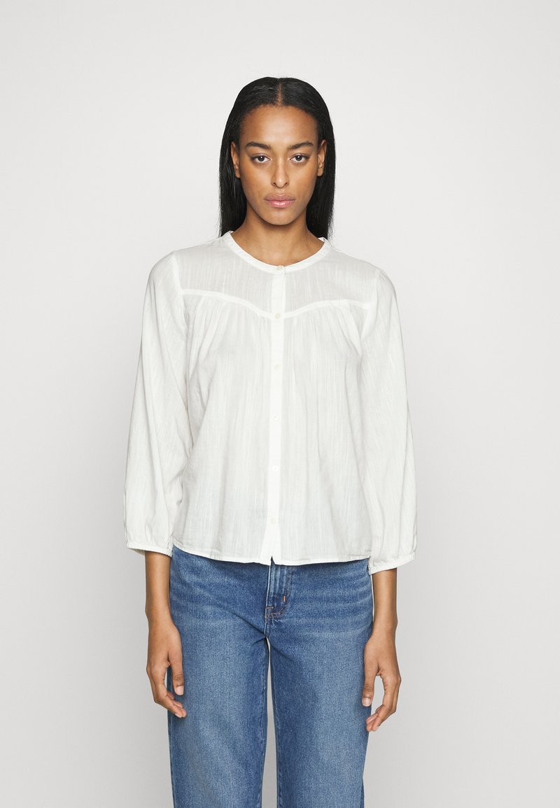 Gap Tall BUTTON FRONT TOP - Blouse - new off white/wit - Zalando.nl