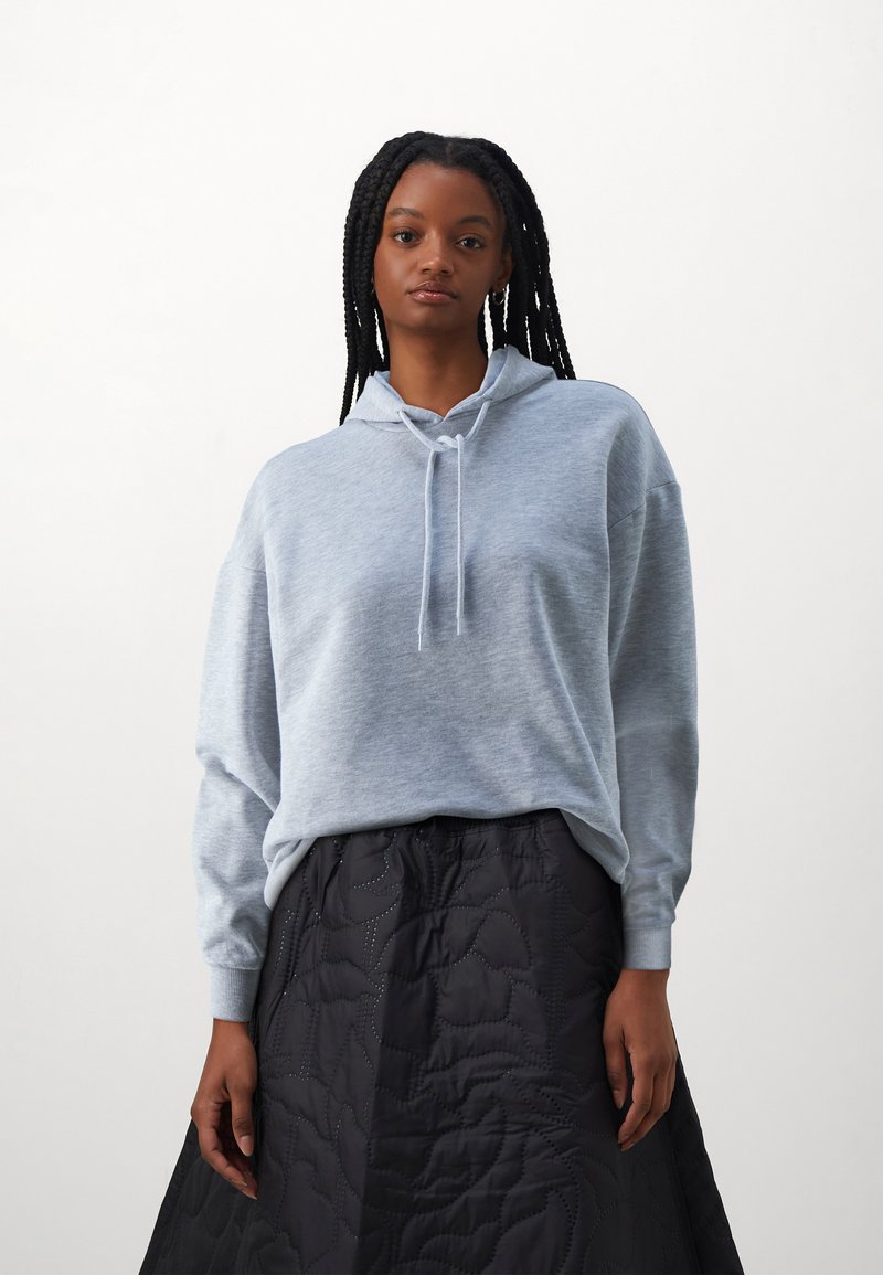 ONLY ONLFAVE HOOD - Sweater - light grey melange/lichtgrijs gemêleerd ...