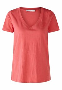 Oui CARLI V NECK - T-Shirt basic - red/rot - Zalando.de
