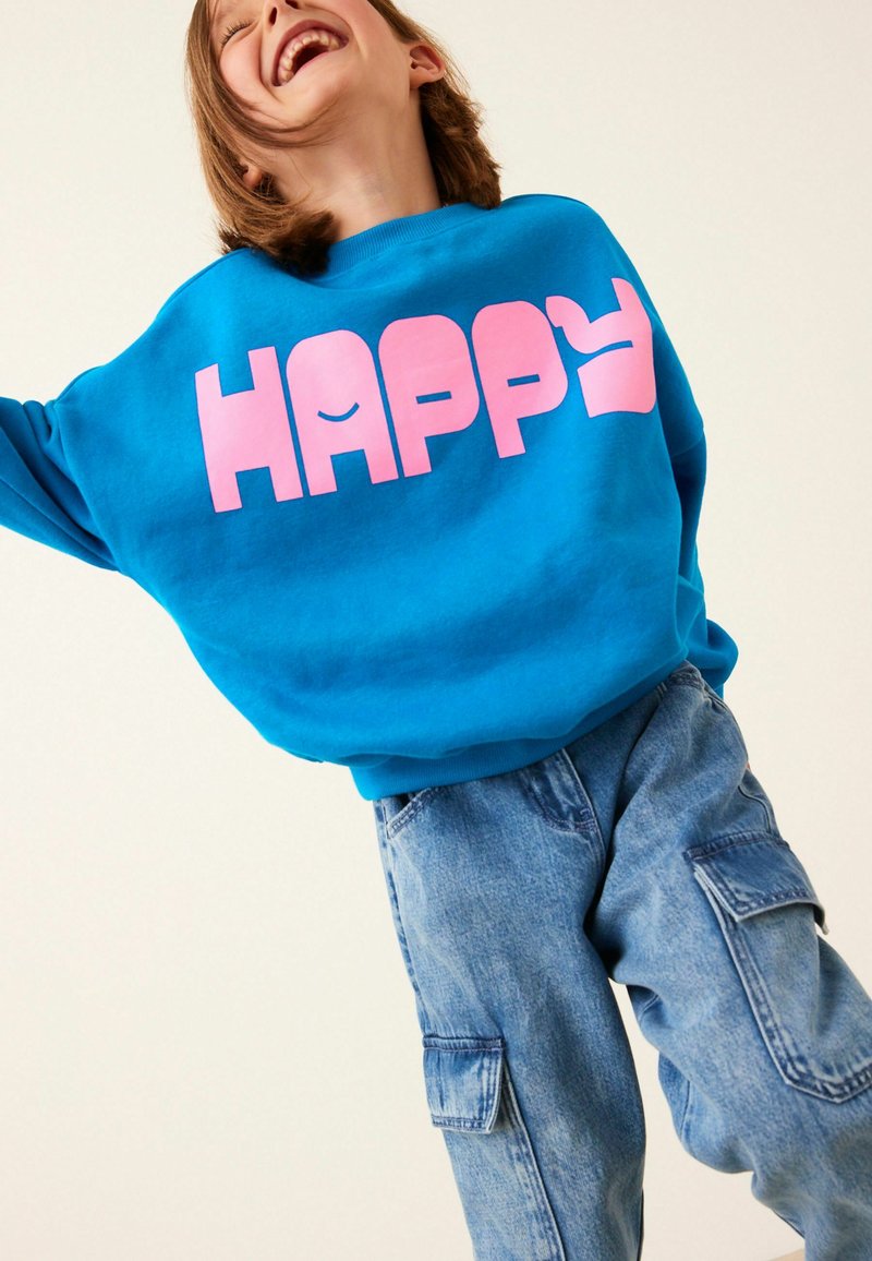 Next HAPPY SLOGAN - Sweatshirt - blue/blau - Zalando.de