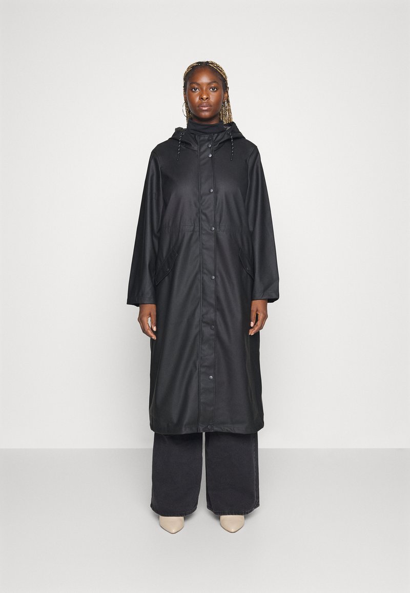 Vero Moda Curve VMMALOU LONG COATED JACKET - Jacka i konstläder - black ...