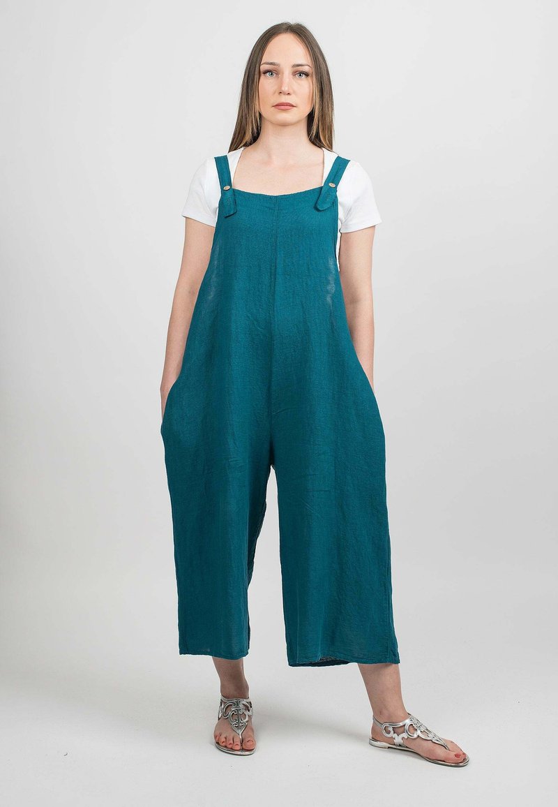Dalle Piane Cashmere OVERALLS - Dungarees - petrolio/mottled dark green ...