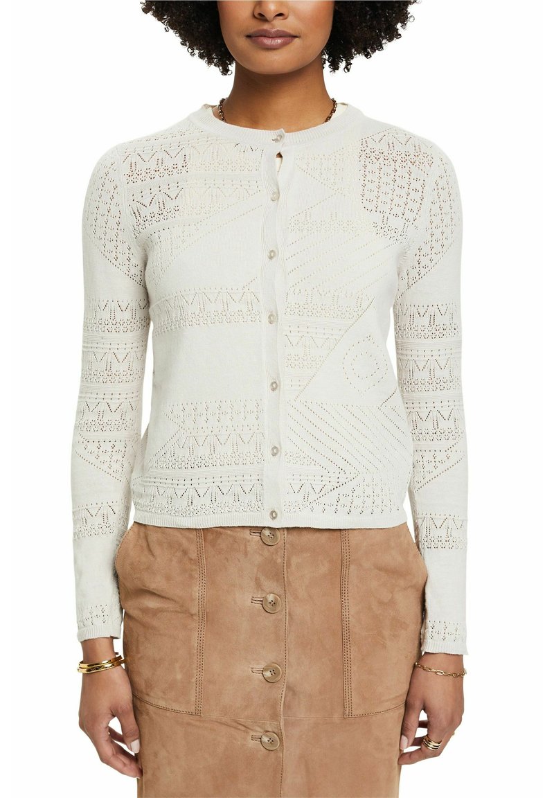 Esprit IM POINTELLE DESIGN - Kardigan - pastel grey/szary - Zalando.pl