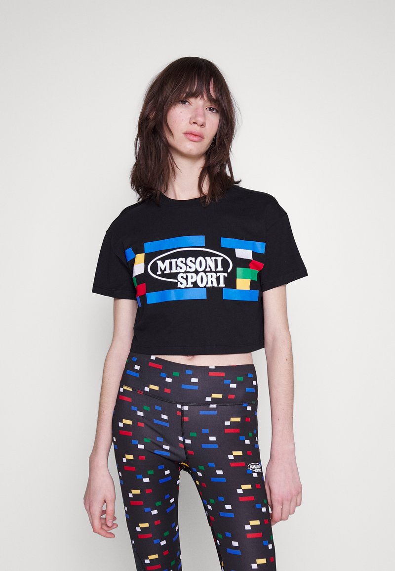 Missoni Sport SHORT SLEEVE - T-shirts med print - black/svart - Zalando.no
