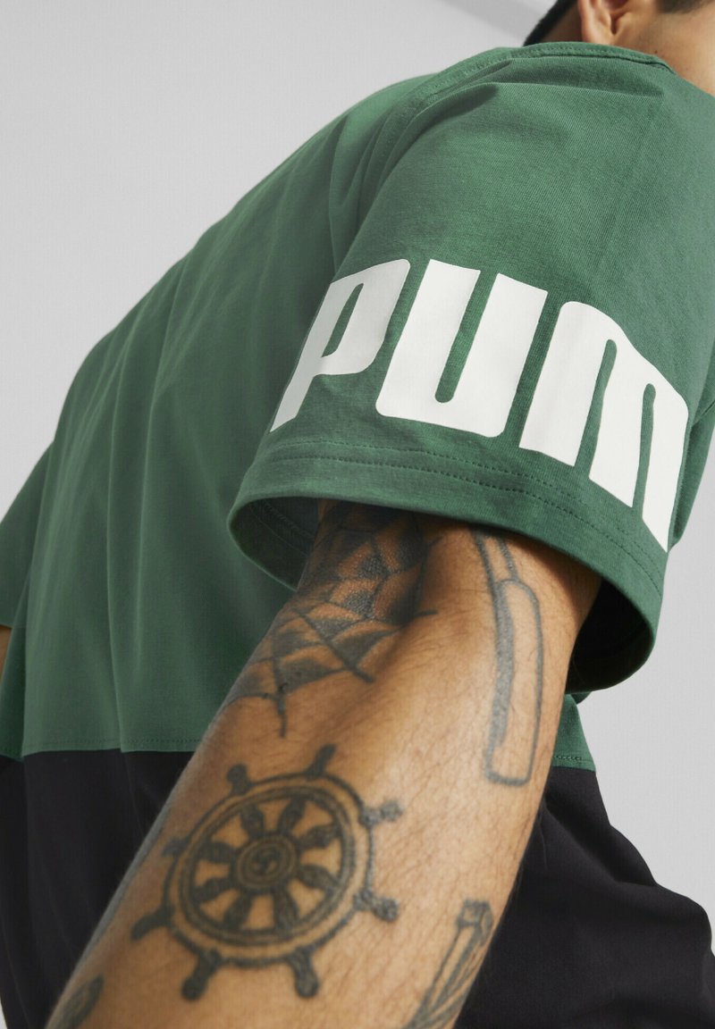 Puma POWER COLORBLOCK - Print T-shirt - vine/green - Zalando.ie