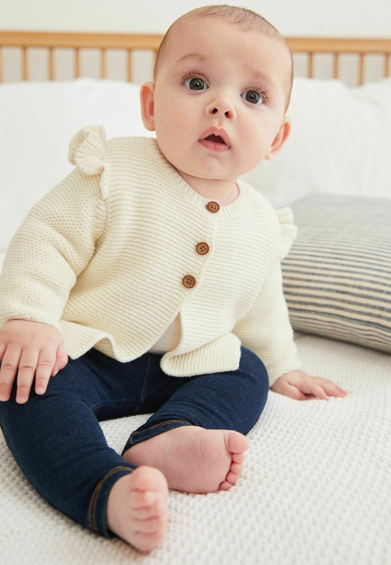 Next FRILL SHOULDER KNITTED BABY CARDIGAN - Cardigan - cream/beige ...