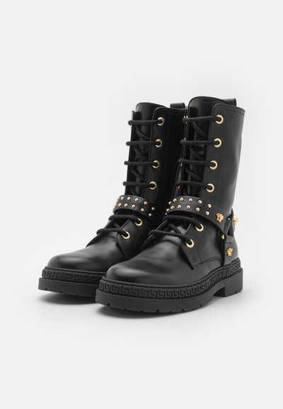 Versace Cowboy- / Bikerboots - black/gold/svart - Zalando.se