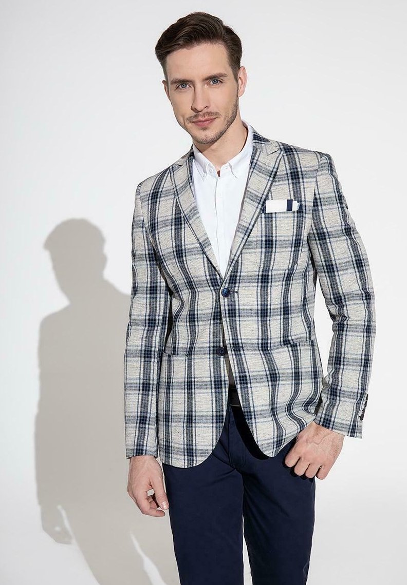 PAWO ALMOND - Blazer jacket - grey/light grey - Zalando.de