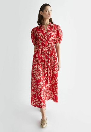 Lauren Ralph Lauren MUNZIE ELBOW SLEEVE DAY DRESS - Vestito di maglina - navy/burgundy multi/blu ...