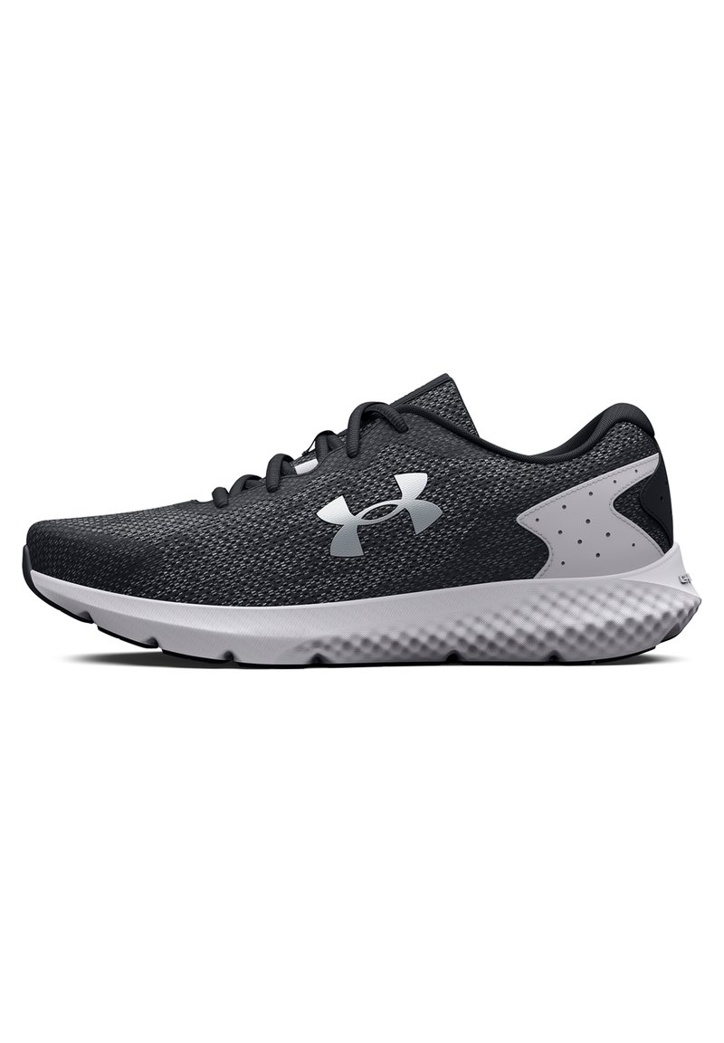 Under Armour VISUAL CUSHIONING UA CHARGED ROGUE 3 - Neutral running shoes - black/mottled black ...