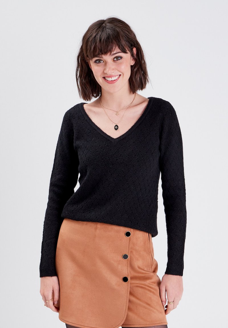 Cache Cache V AUSSCHNITT - Pullover - noir - ZALANDO.BE