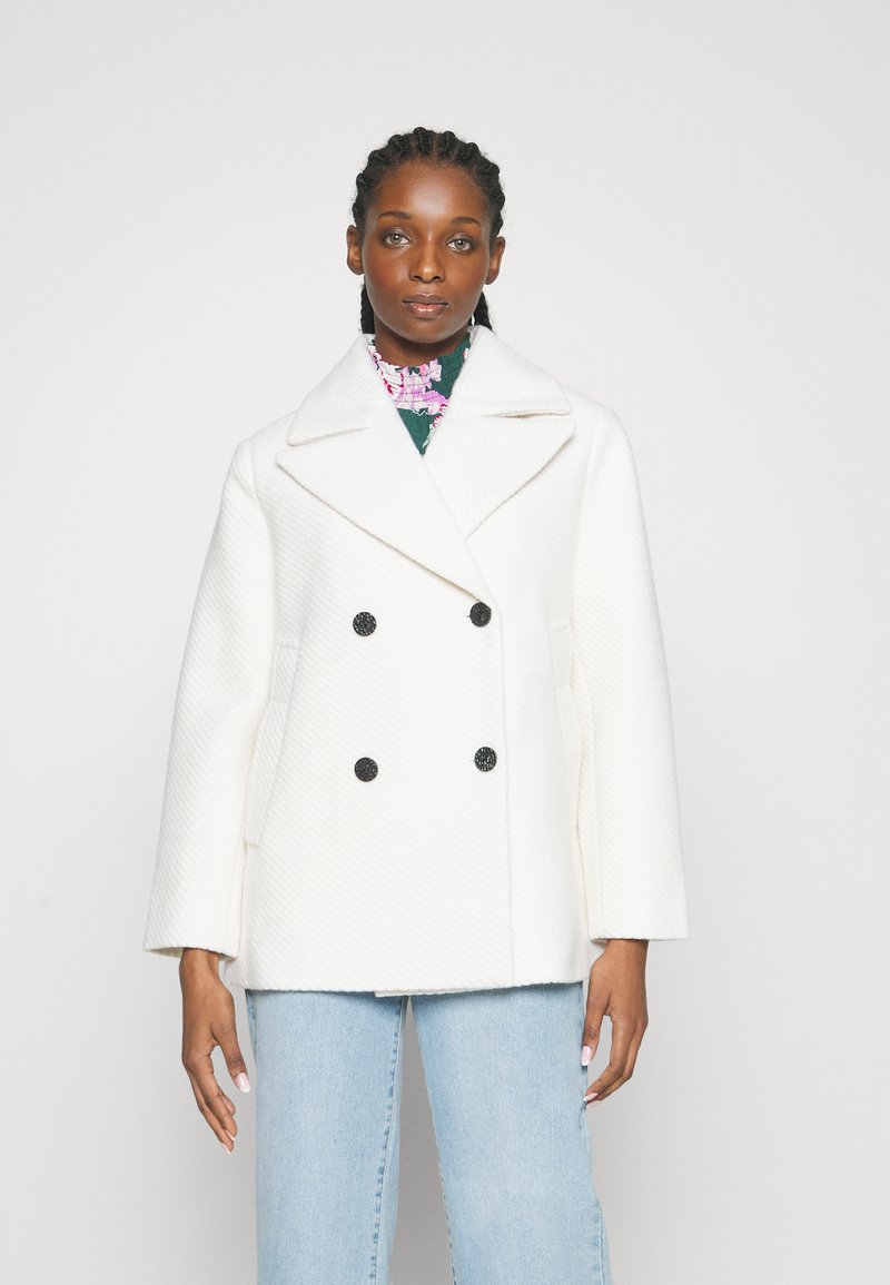 YAS Petite YASINFERNO MIX JACKET - Klasikinis paltas - star white/balta - Zalando.lt