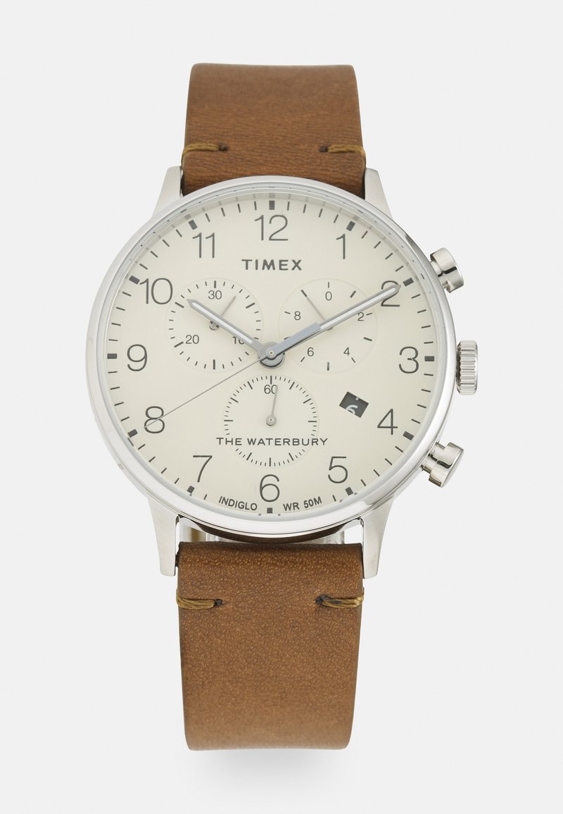 Timex WATERBURY - Chronograph watch - cream/brown/beige - Zalando.de