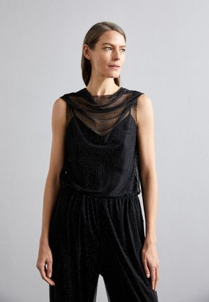 NA-KD CROP-MIT STRASS - Bluse - black/schwarz - Zalando.at