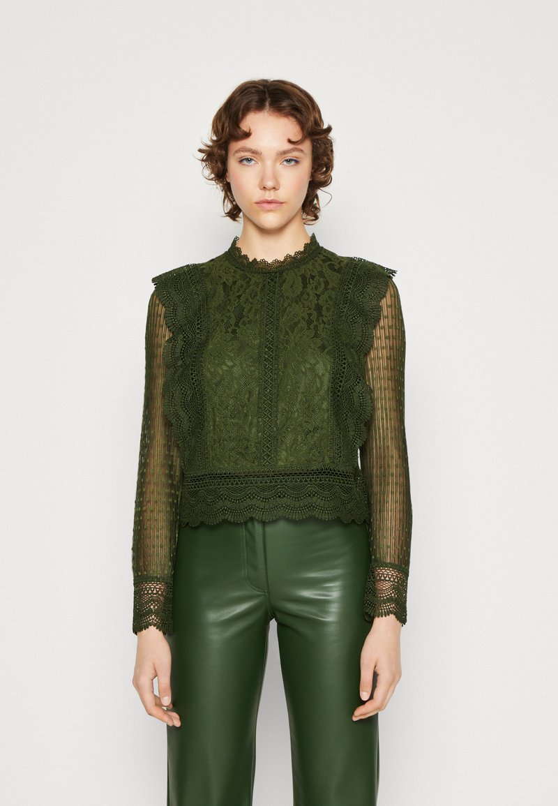 ONLY ONLELIANA KARO - Blouse - duffel bag/dark green - Zalando.ie