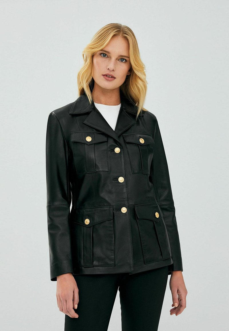 Derimod Leather jacket - black - Zalando