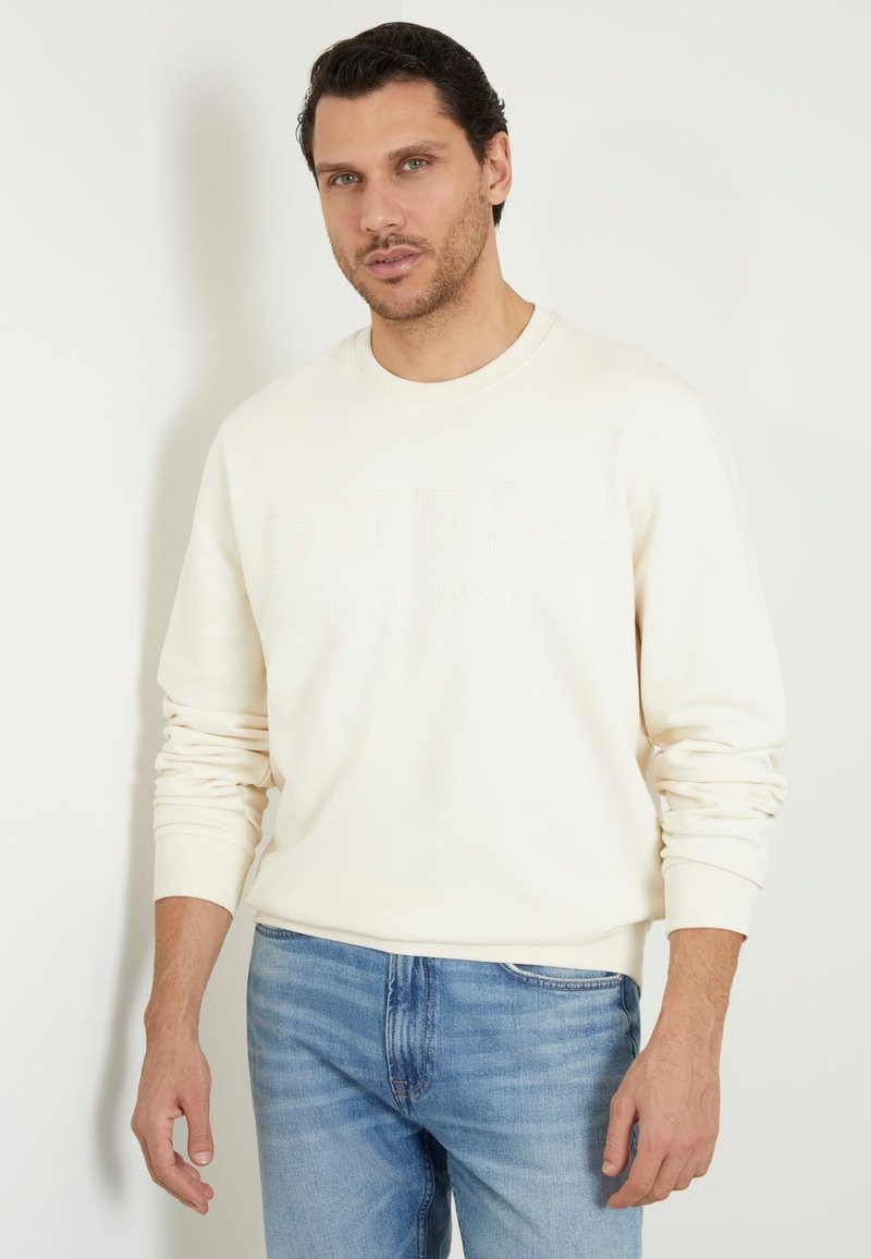 Guess FRONTLOGO - Sweater - creme/beige - Zalando.nl
