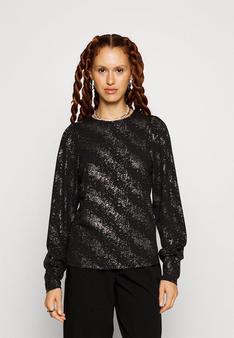 ONLY Tall ONLPELLA FOIL PUFF - Blusa - black/gold/negro - Zalando.es
