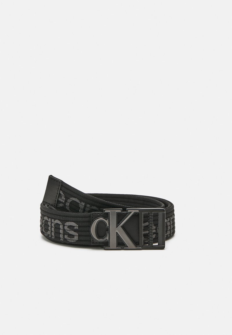 Calvin Klein Jeans MONOGRAM SLIDER WEBBING BELT - Belt - black/grey ...