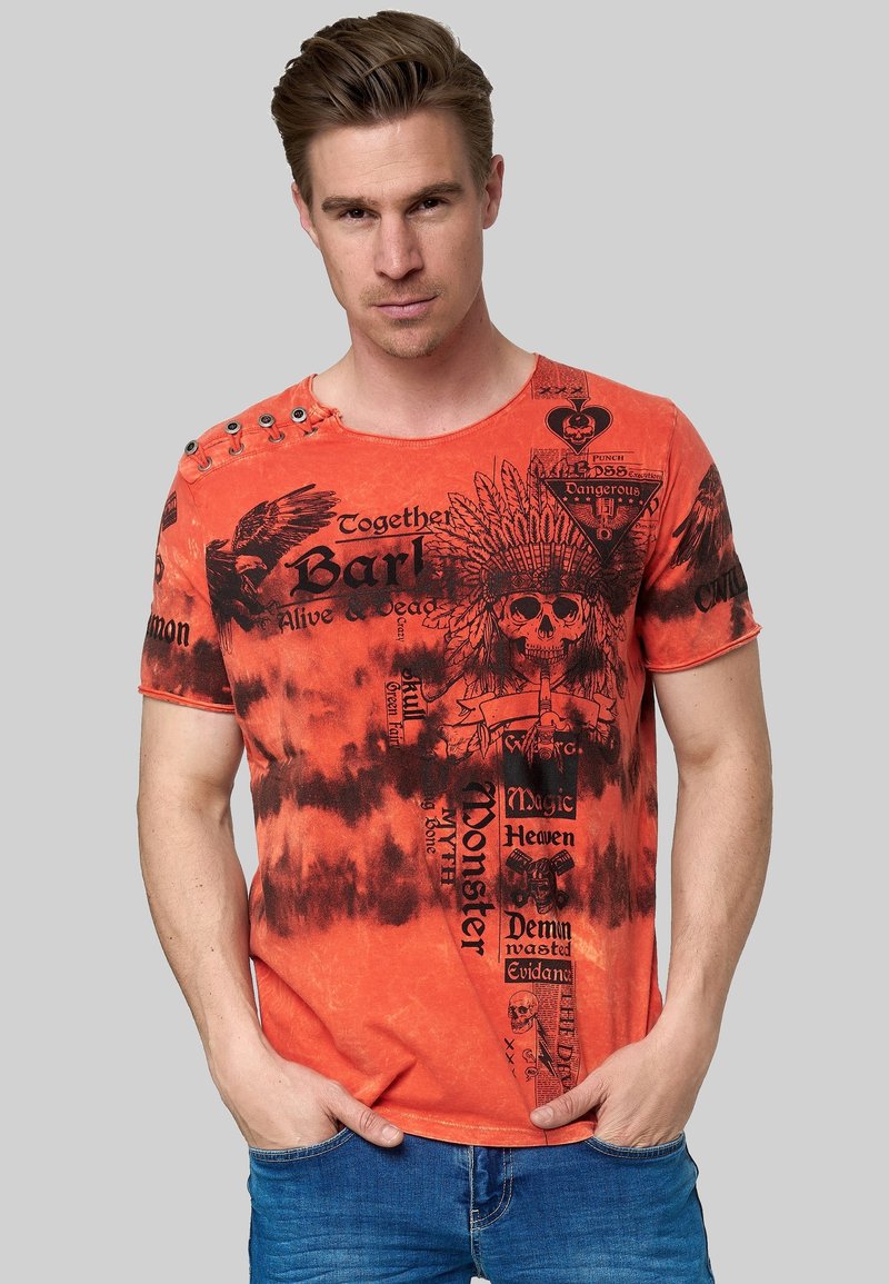 Rusty Neal IN BATIK OPTIK - T-Shirt print - orange - Zalando.de