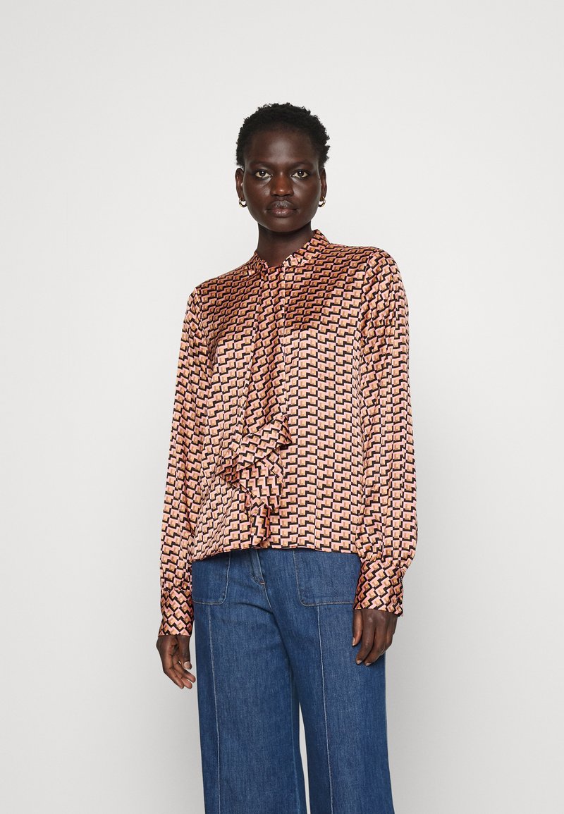 HUGO EMYA - Button-down blouse - white/grey/salmon - Zalando.de