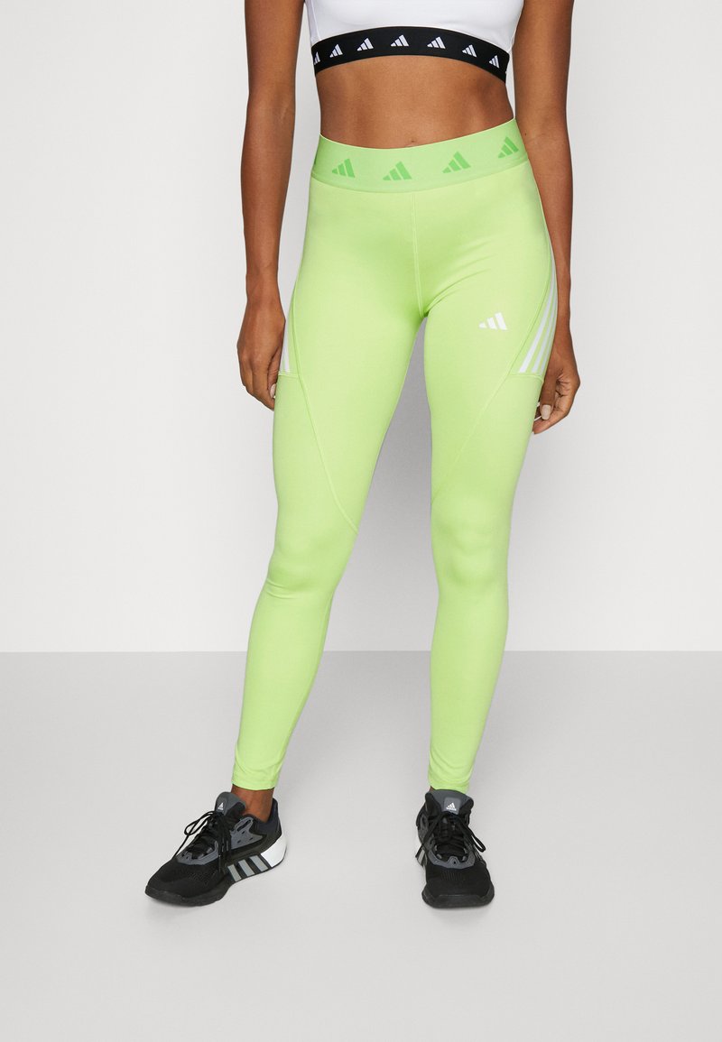 adidas Performance TECHFIT HYPERGLAM - Leggings - pulse lime/lucid lime ...