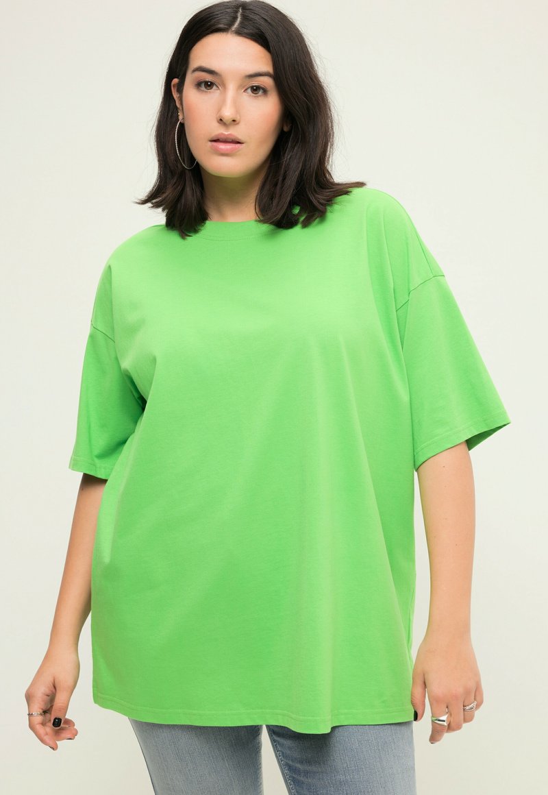Studio Untold STATEMENT RUNDHALS HALBARM - T-Shirt print - pea green/grün - Zalando.de