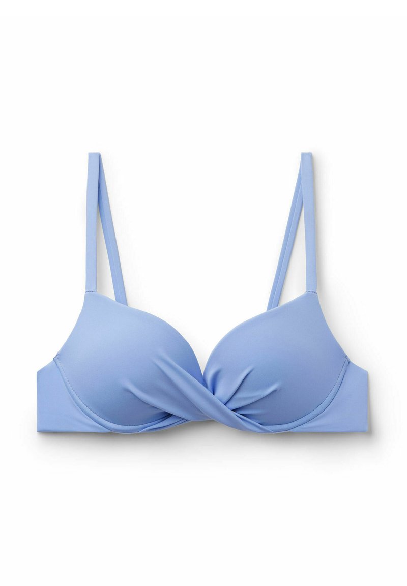 Calzedonia PREMIUM FIT PUSH UP - Bikini top - blue/light blue - Zalando