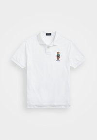 Polo Ralph Lauren CUSTOM SLIM POLO BEAR MESH POLO SHIRT - Polo shirt - white/off-white - Zalando ...
