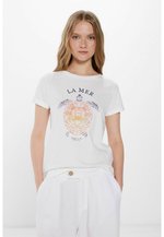Springfield T-shirts print - camel/hvid - Zalando.dk