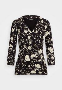 Lauren Ralph Lauren ALAYJA 3/4 SLEEVE - Langærmet T-shirt - black/cream ...